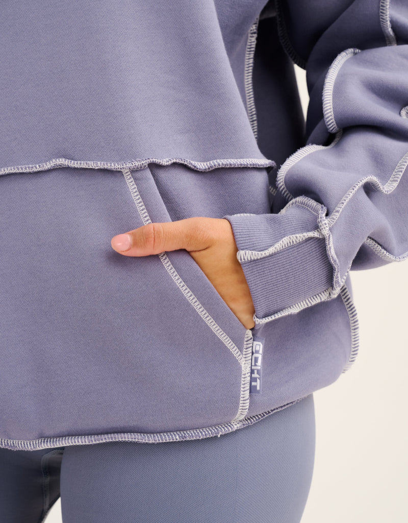 Track Hoodie - Washed Blue